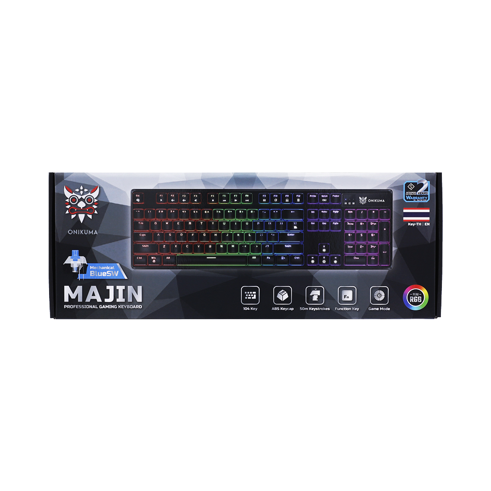 KEYBOARD (คีย์บอร์ด) ONIKUMA G27 MAJIN (BLUE SWITCH) (RAINBOW LED) (EN/TH)
