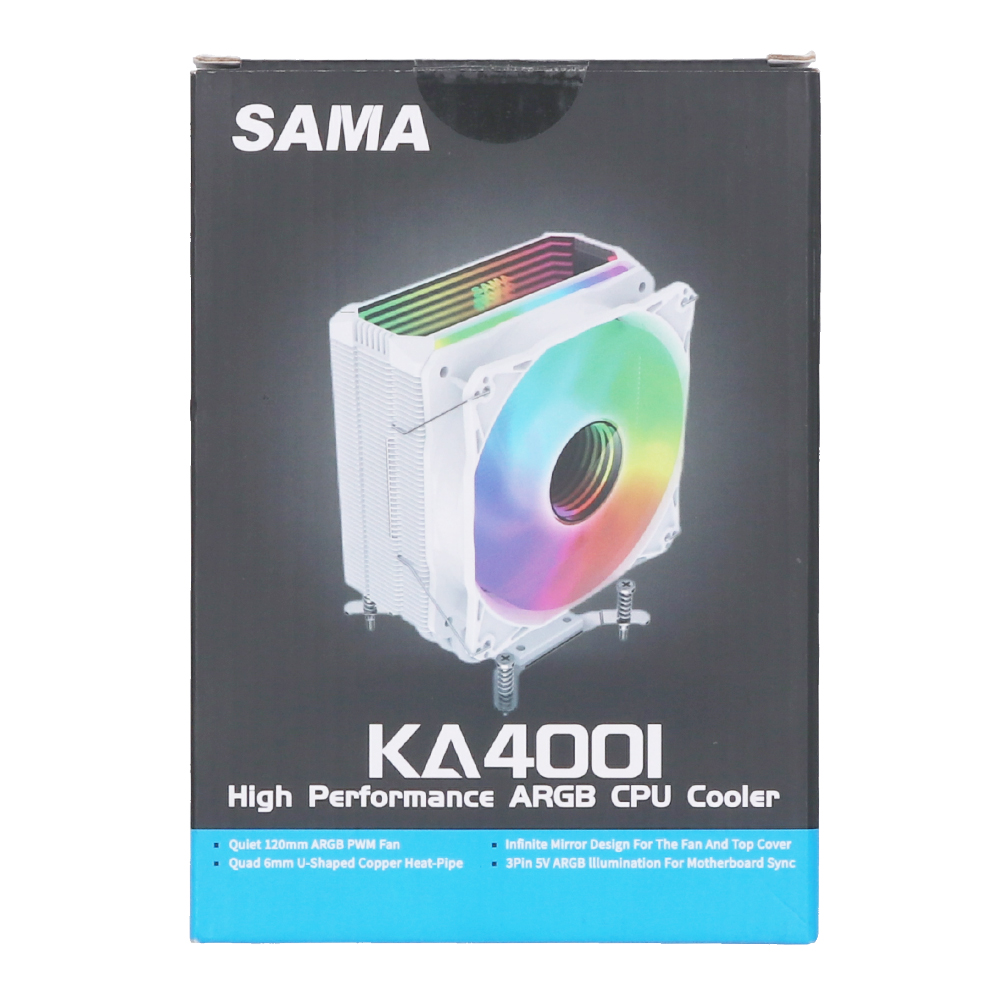 CPU AIR COOLER (พัดลมซีพียู) SAMA 4PI120MM ARGB (WHITE)