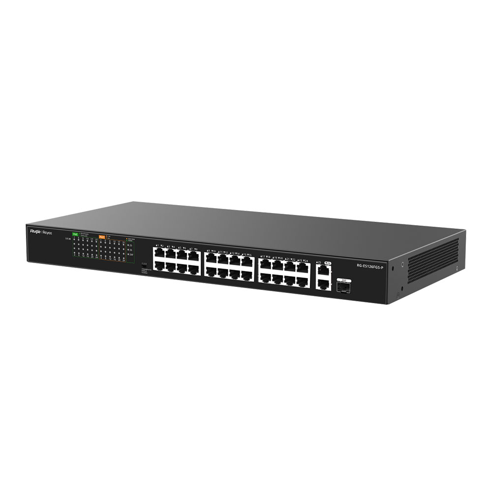 SWITCH (สวิตซ์) REYEE 24 PORT 1 UPLINK PORT 1000MBPS MAX POE POWER 371W ...