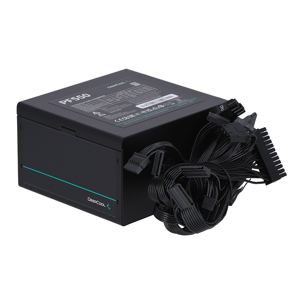 POWER SUPPLY (อุปกรณ์จ่ายไฟ) DEEPCOOL PF550 - 550W 80 PLUS BLACK ATX