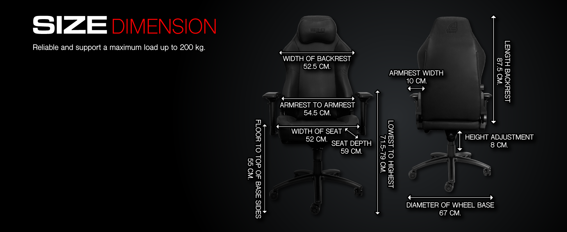 GAMING CHAIR (เก้าอี้เกมมิ่ง) SIGNO E-SPORT RAIDER (GC-210) (BLACK ...