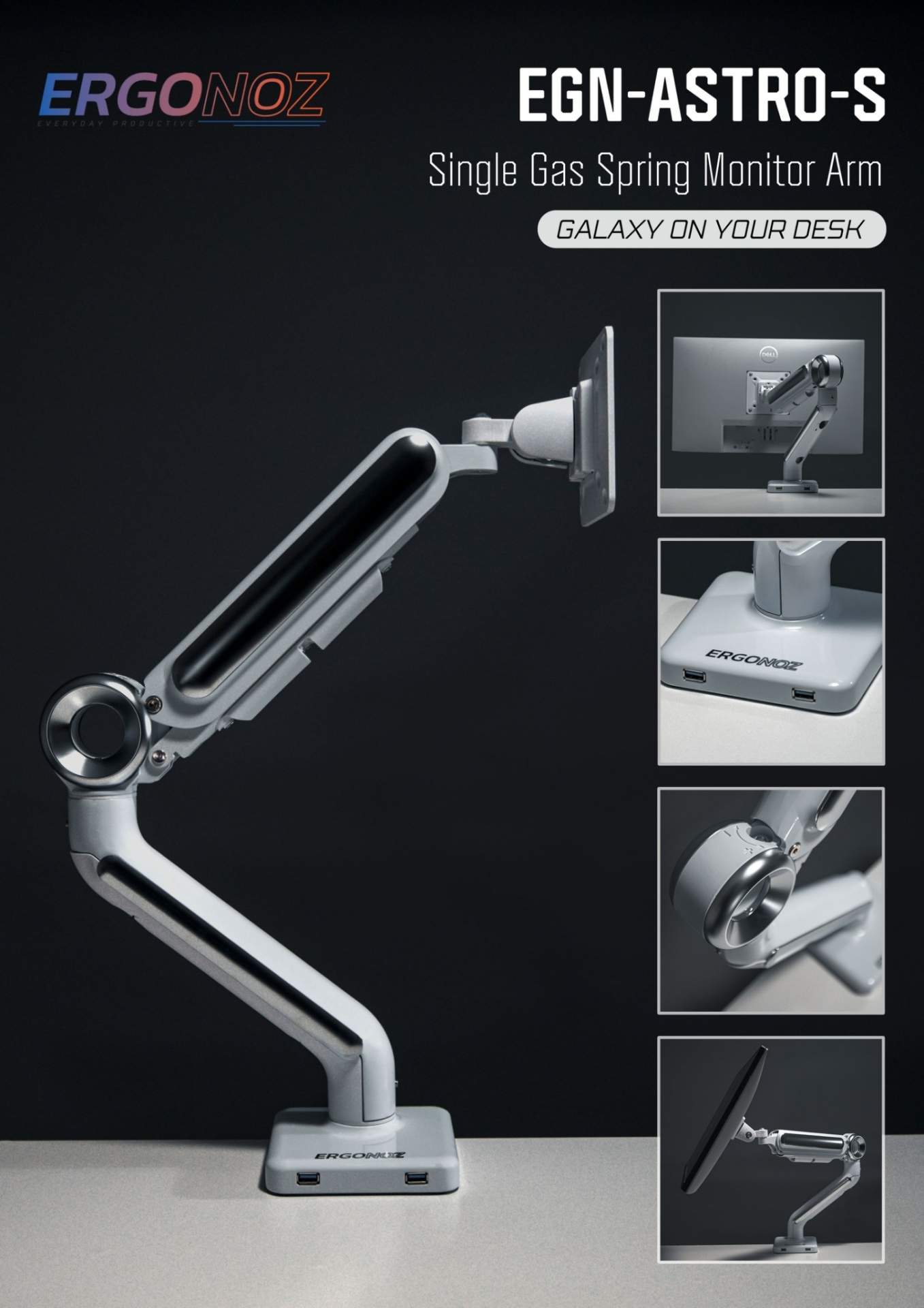 MONITOR MOUNT (ขาตั้งจอ) ERGONOZ ASTRO SINGLE (EGN-ASTRO-S)